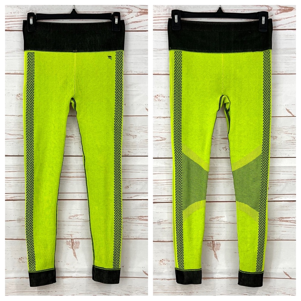 Rare Fabletics High Rise Neon Green & Black Reversibl… - Gem